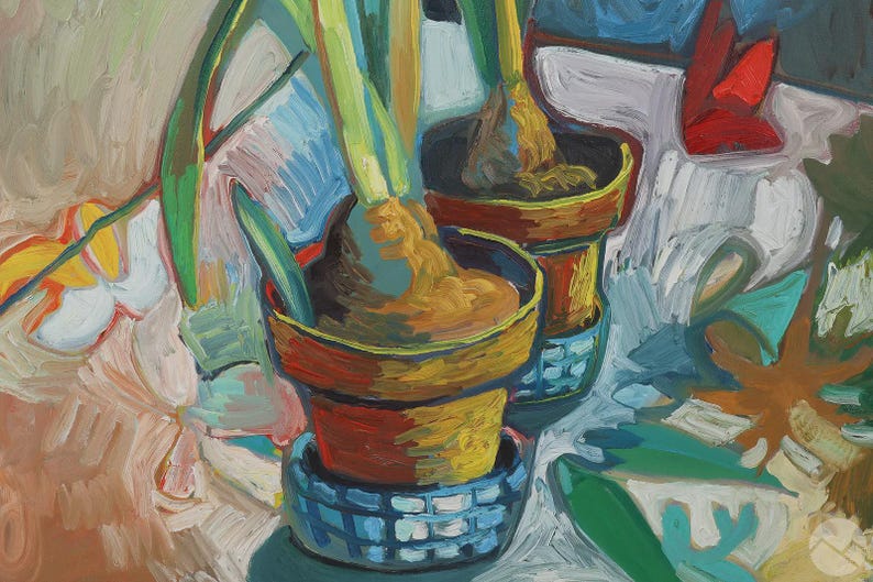 Dan Poole (1941-1923) Amaryllis Stuning Large Still Life Oil Painting ...
