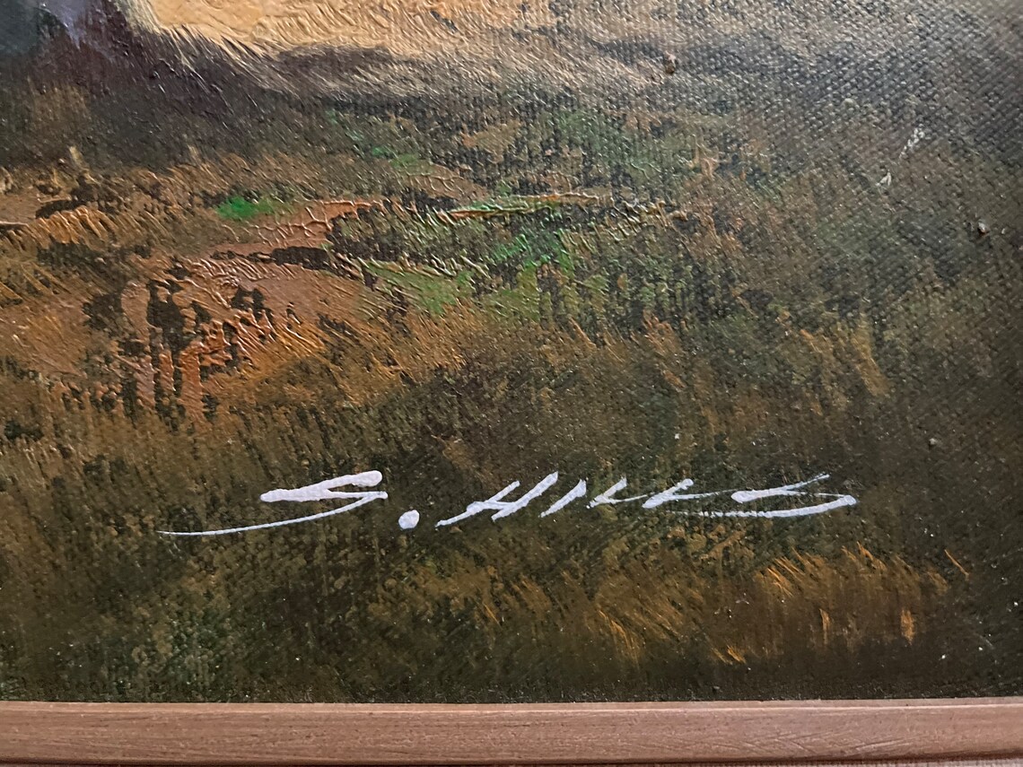Stan Hills (american) Stunning Work Landscape Oil on Canvas Mountain ...