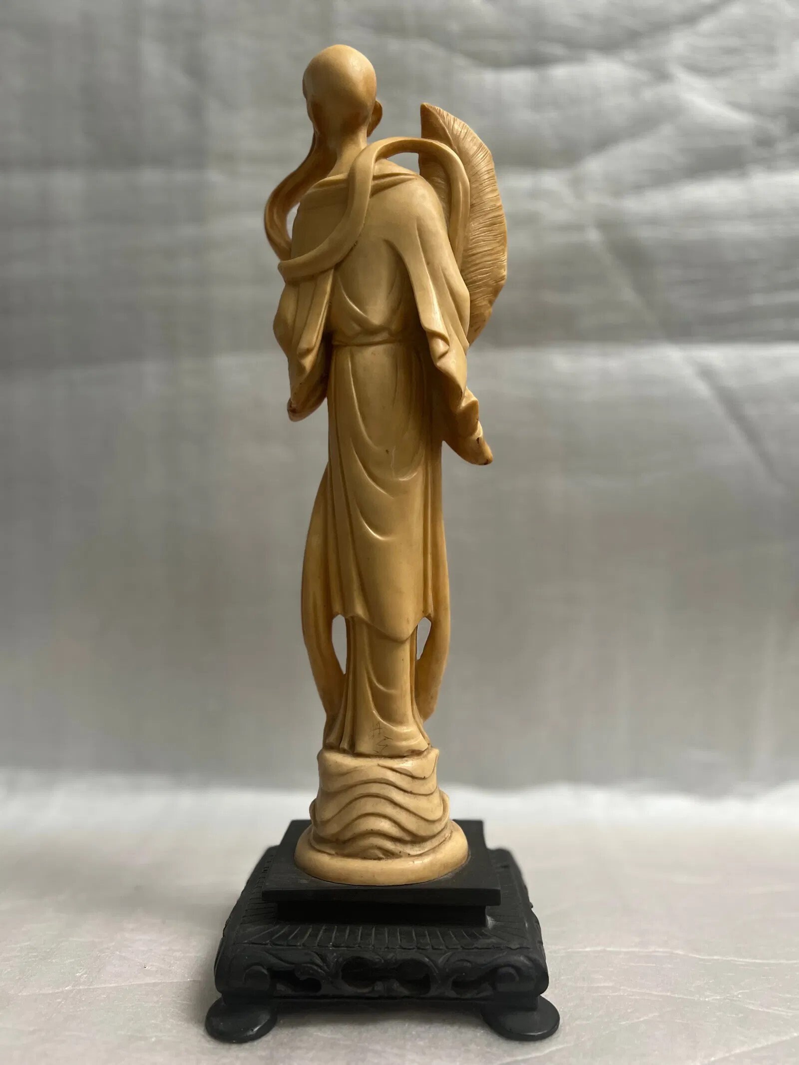 JAPANESE ALABASTER / Resin Statue of an Asian Man With a Long Beard ...