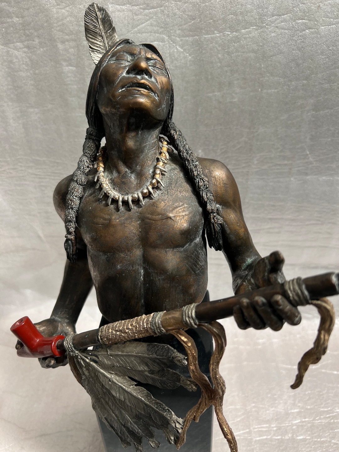 C.A. Pardell "mystic Vision" Bronze, Pewter & 24K Native American ...