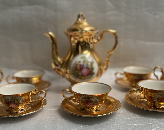 Handarbeit Waldershop Bavaria 22K Hand Painted Tea Set 13 Pieces - Etsy