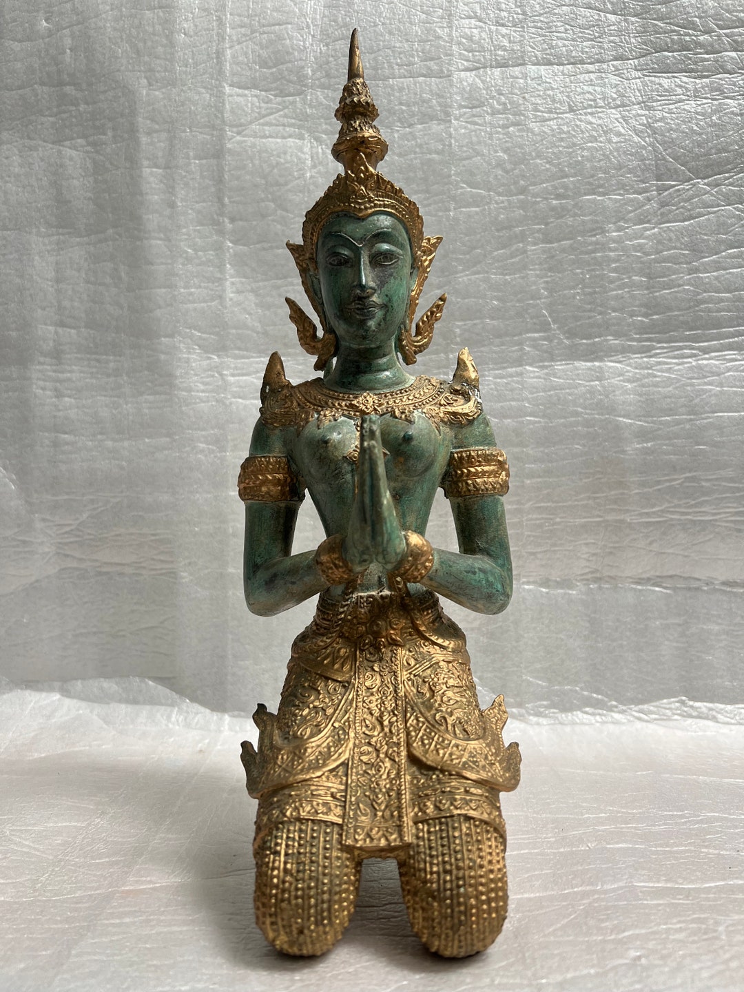 Tibetan Guardian Angel Theppanom Bronze Statue Gold Gilt 13" - Etsy
