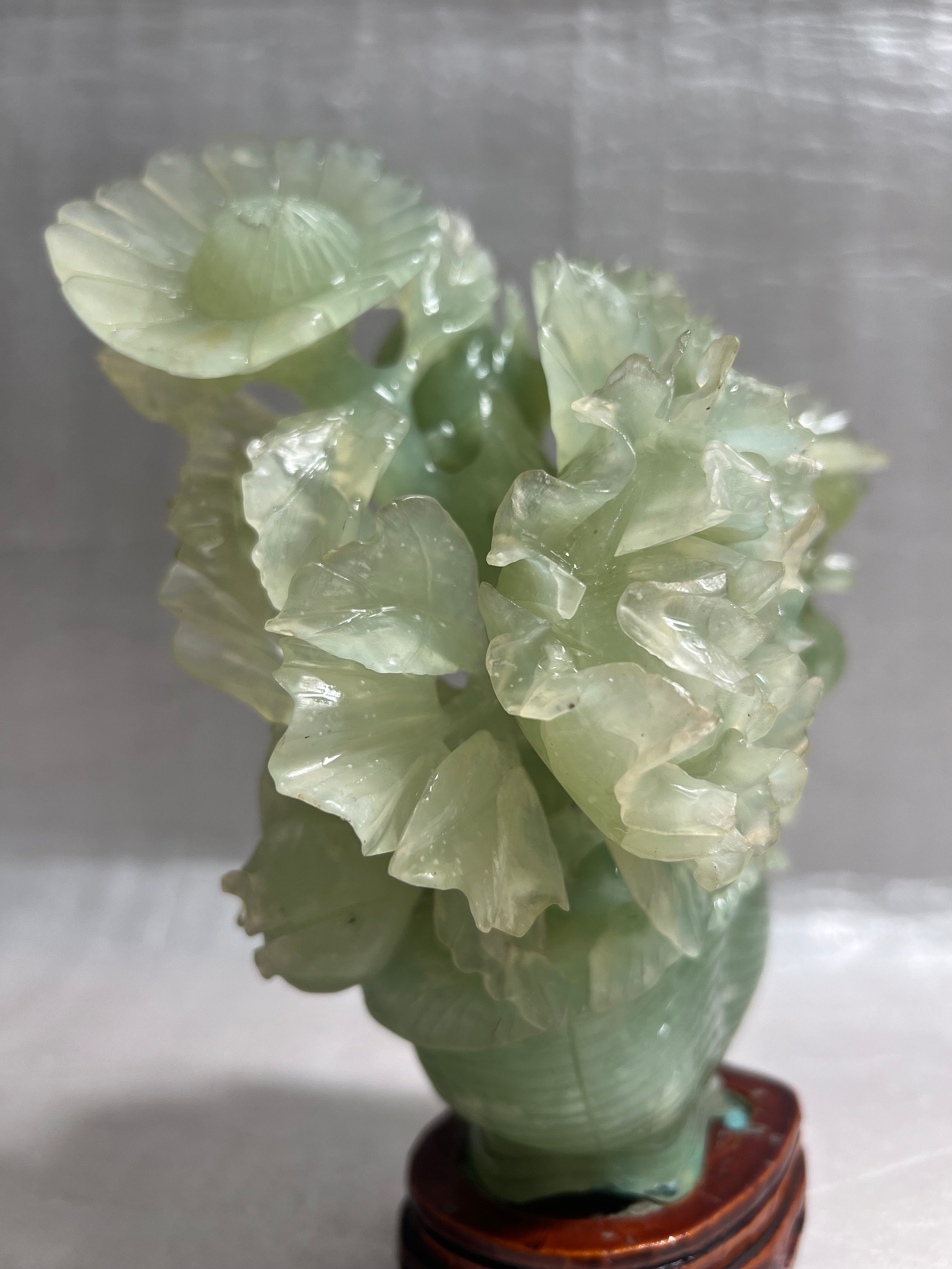 Vintage Chinese Hand Carved Jade Roses and Flowers Statue Figurine - Etsy