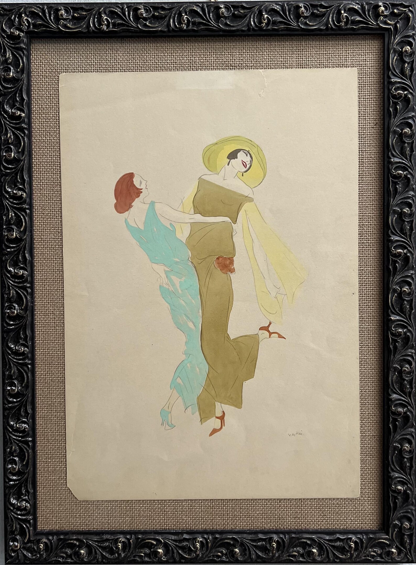 Marcel Vertes(1895-1961)french Artist Original Watercolor on Paper ...