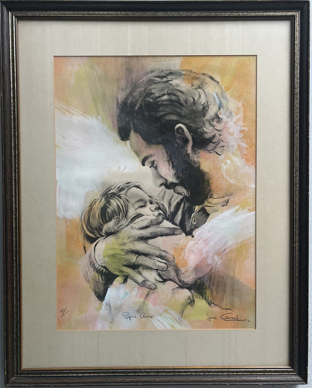 Jonas Gerard Stunning Portrate of a Father With His Daugher Signed in ...