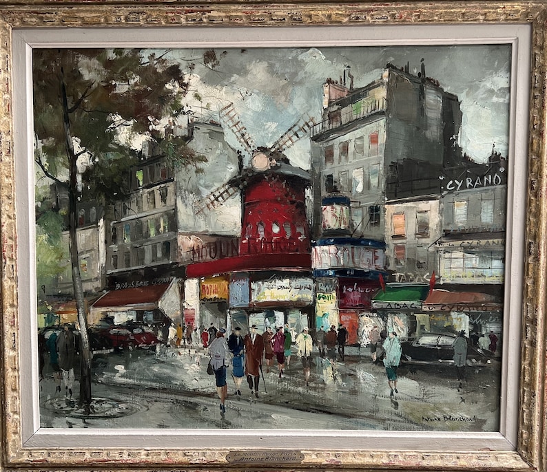 Antoine Blanchard "le Moulin Rouge" Oil on Canvas Original Paris Frame ...