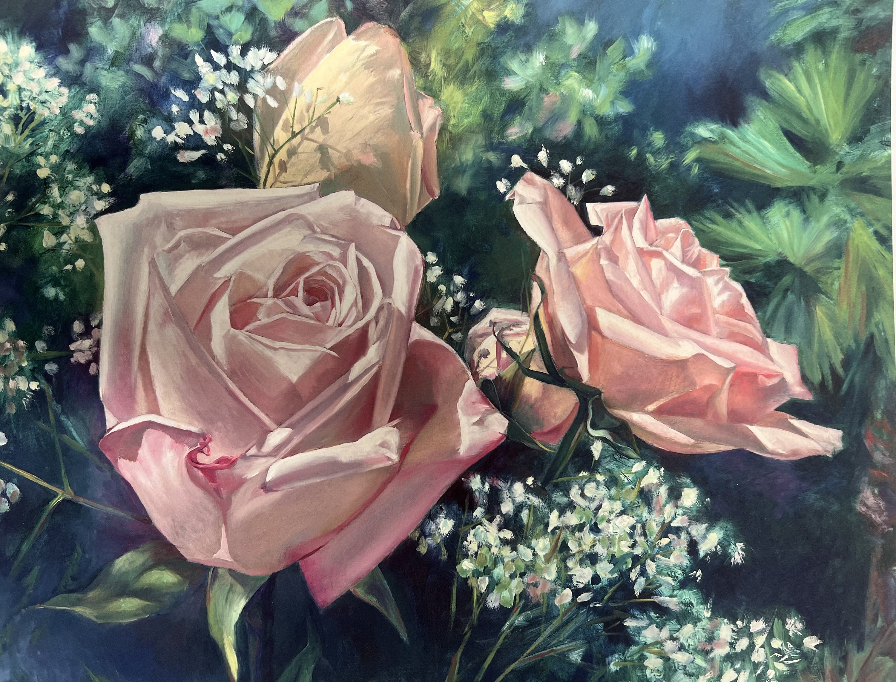 Nancy Tilles "roses in the Mist" Giclee Limited Edition Artist Proof W ...