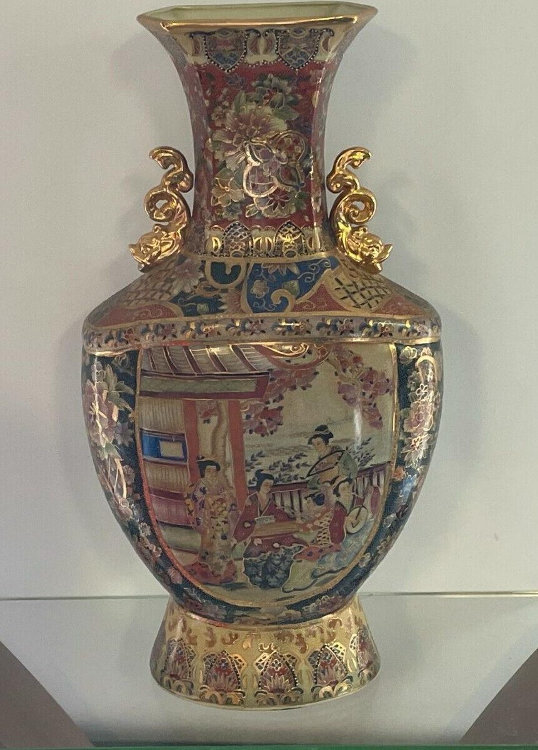 Stunning Hand Painted Large Japanese Porcelain Vase Porcelain Beautiful ...
