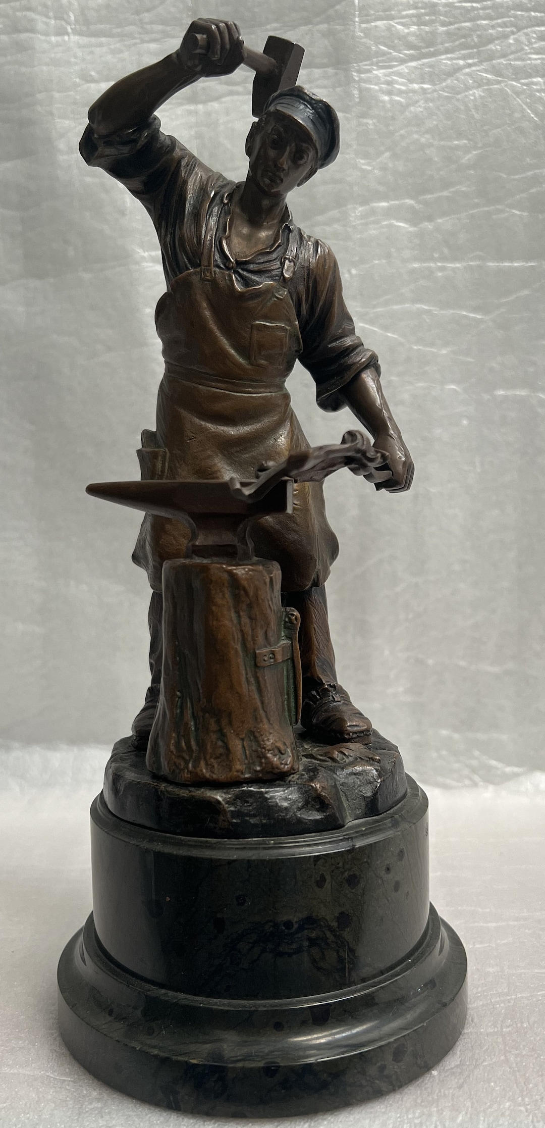 O. MORATH Artist Bronze Sculpture "a Blacksmith at Work" Signed at the ...