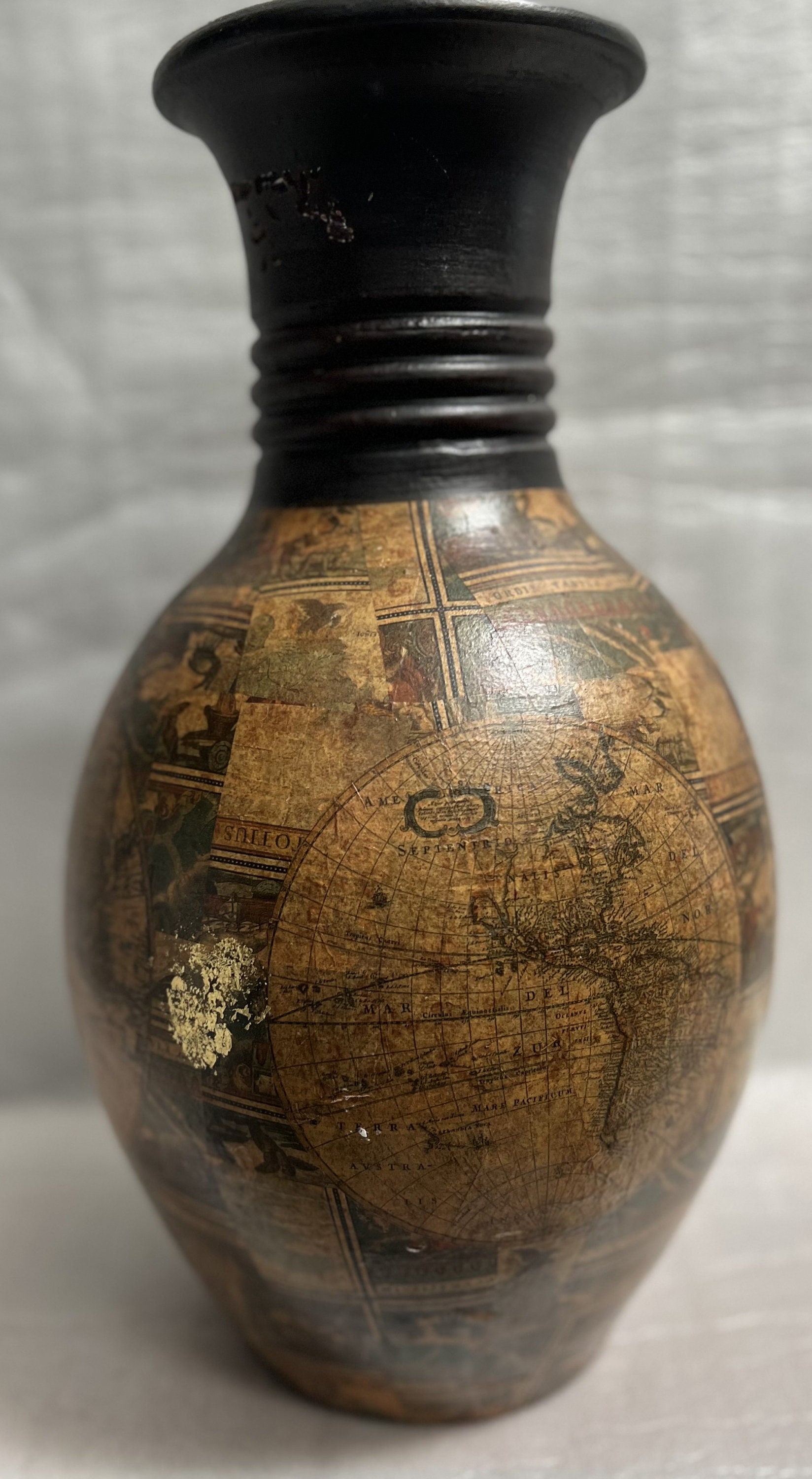 Old World Map Vase - Etsy