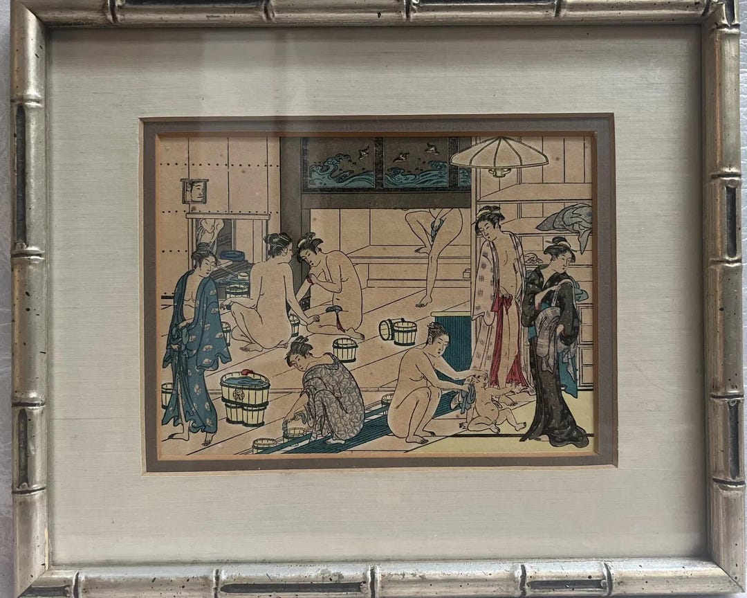 Japanese Woodblock Print Geisha Home of a Okiya - Etsy
