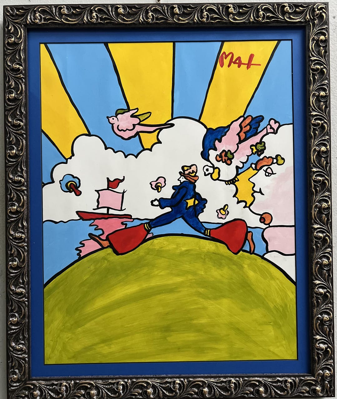 Max Peter (born 1922) "cosmic Runner" ,acrylic and Oil on Paper "cosmic ...