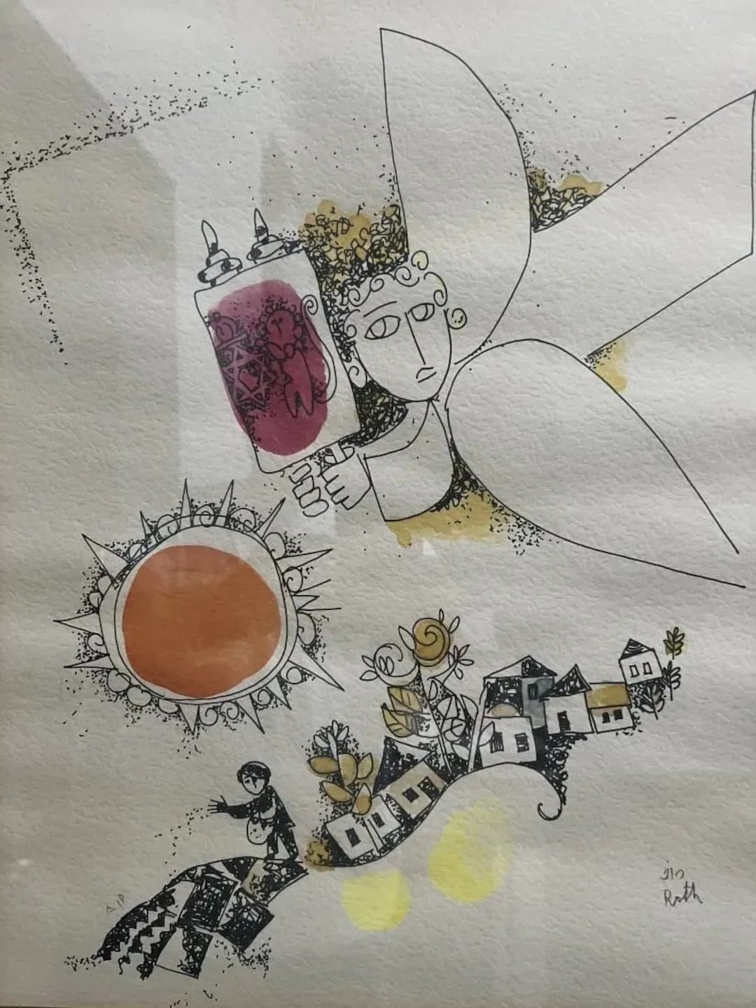 LEO (LIOR) ROTH (1914-2002) "out of Zion Came the Law" Framed Hand ...