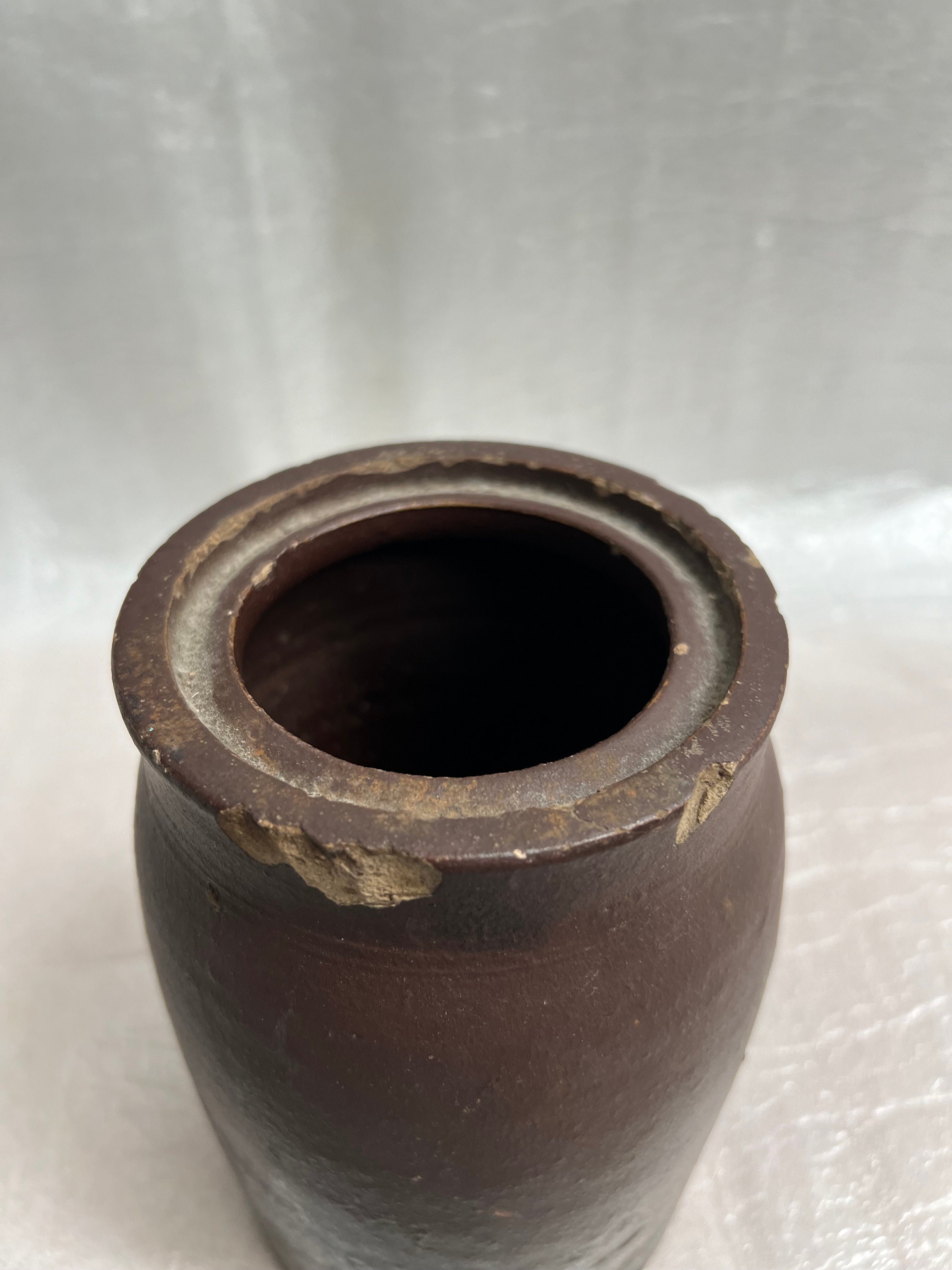 Vintage Southern Pottery Stoneware Crock Jar Storage Clay Brown ...