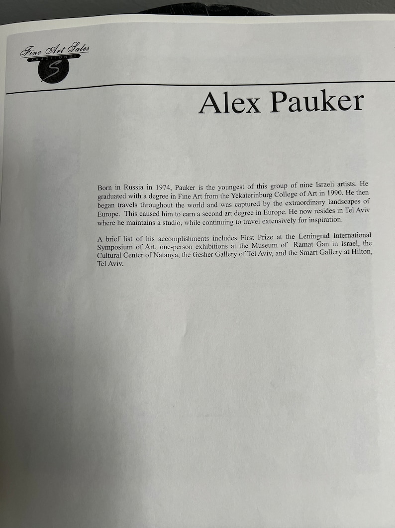 Alex Pauker "reflections" 2002 Signed in Plate Seriolithograph W COA - Etsy