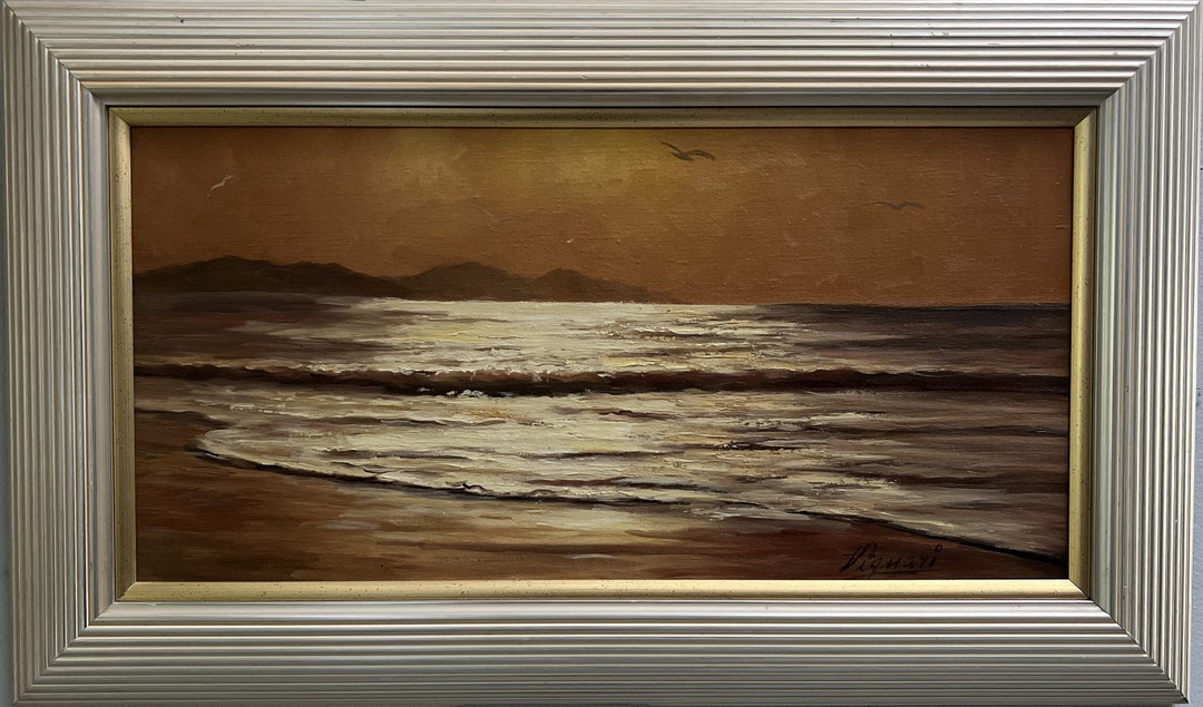 John T Vignari Florida Artist Dated 1974 Golden Light" Large Oil on ...