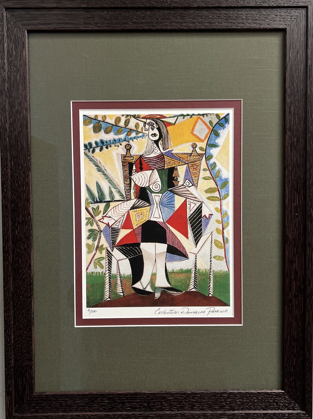 PABLO PICASSO " Girl in Colorful Dress" Limited Edition Giclee Framed ...