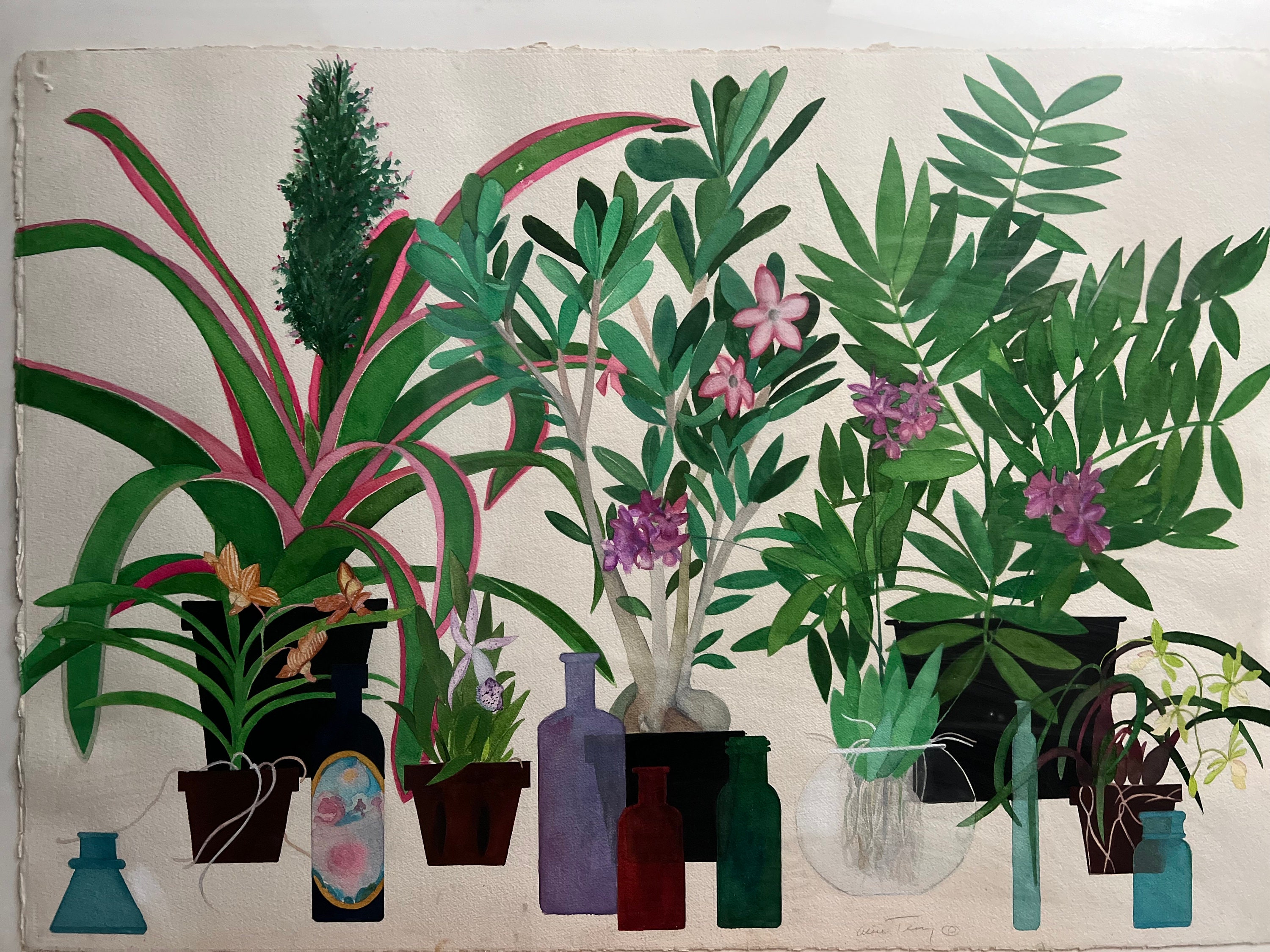 Alice (johnson) Terry (1925 - 1988) Watercolor on Heavy Paper Framed ...