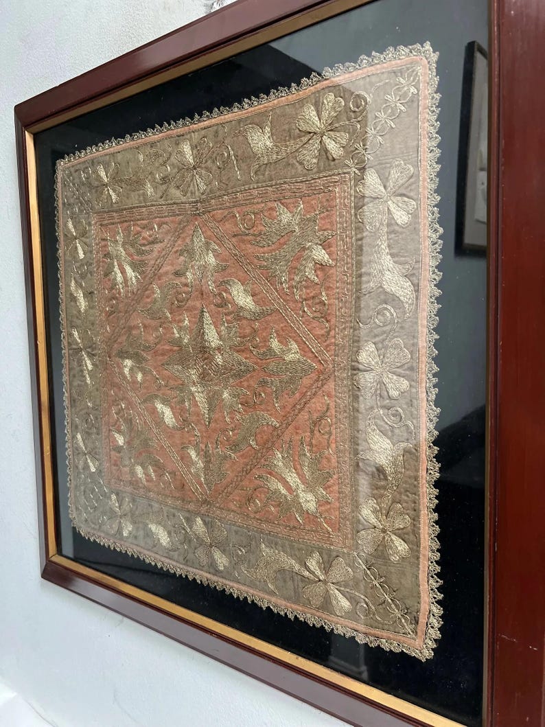 Antique Persian /middle Eastern Tapestry With Gold Bullion Threads in ...