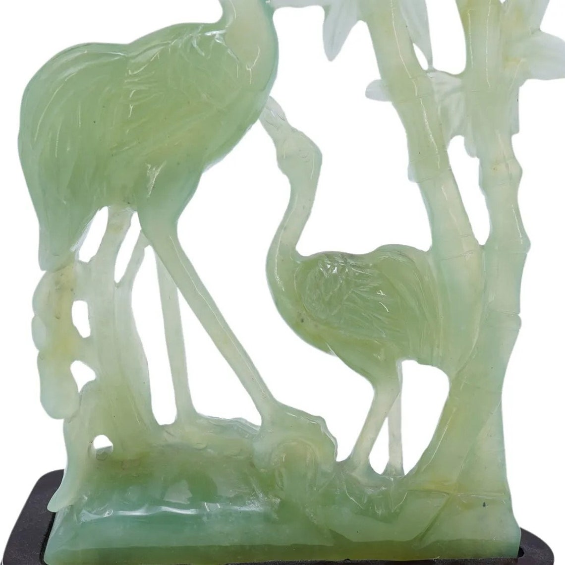 Chinese Original Serpentine Jade Crane Carving - Etsy