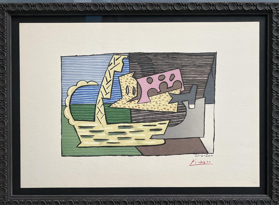 Pablo Picasso "the Basket" 1946-limited Edition Color Lito Signed W COA ...