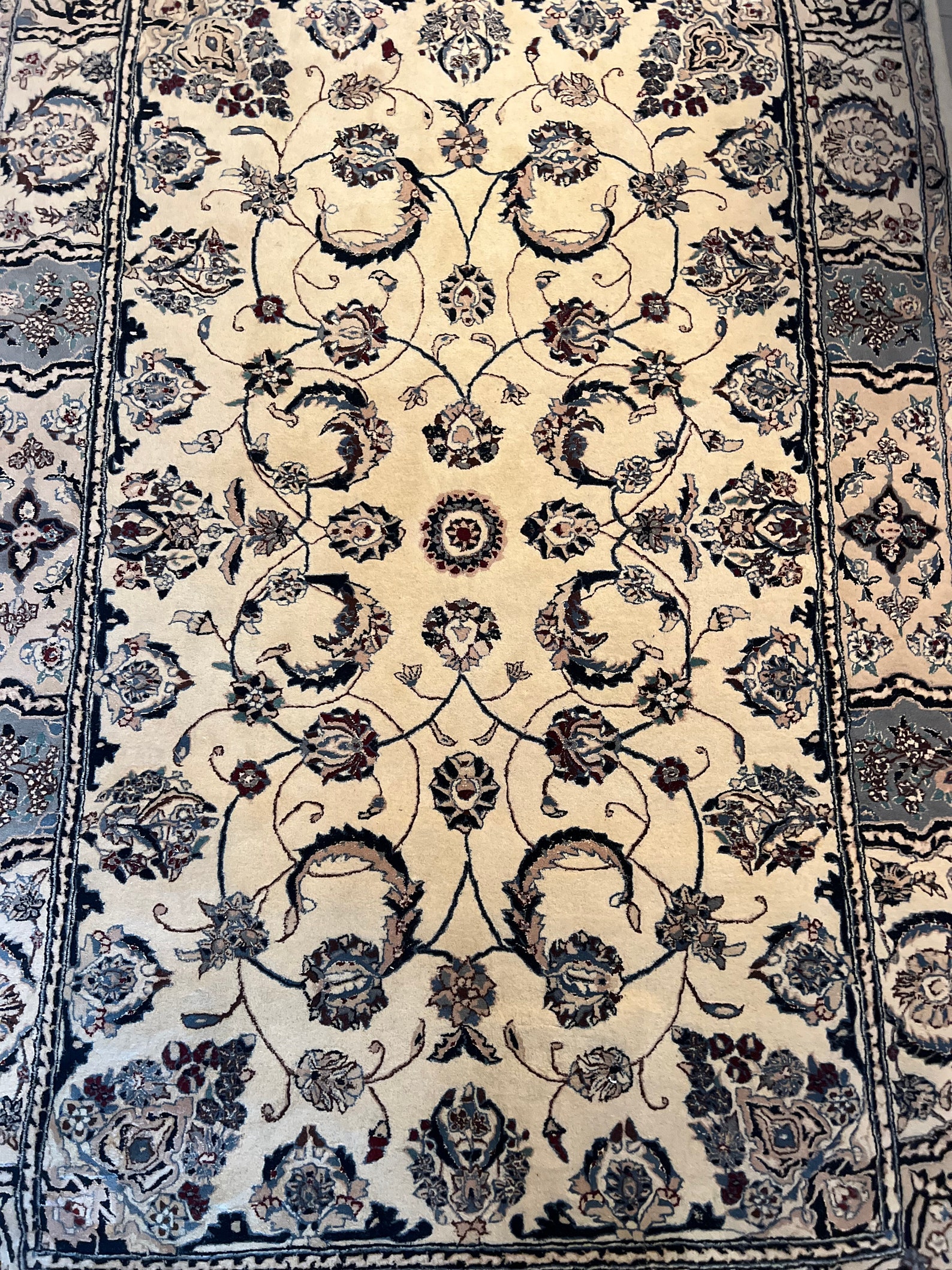 Middle Eastern Design 5x8 Nourison Carpet Handmade Vintage Wool / Silk ...