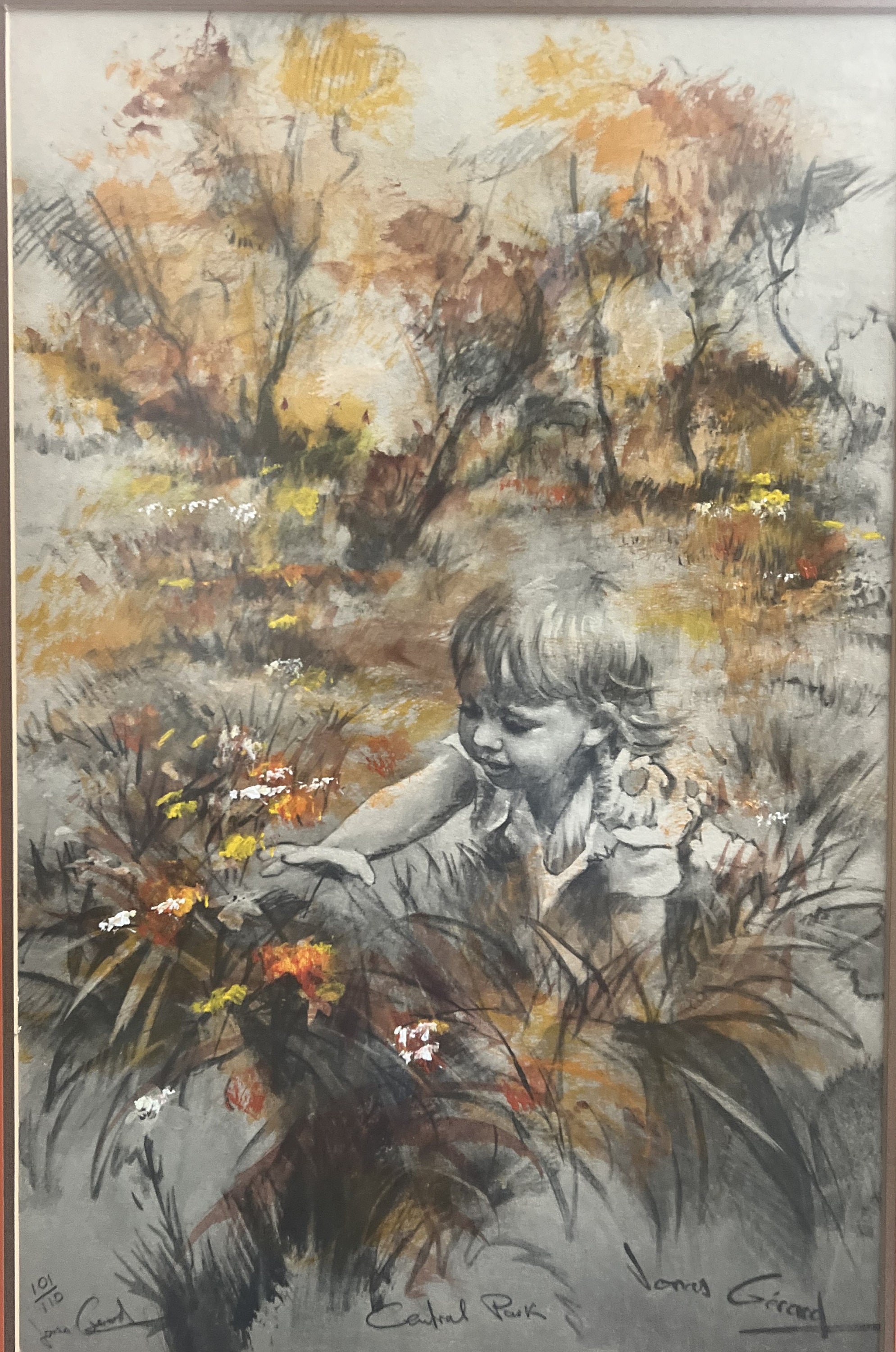 Jonas Gerard Stunning Portrate of a Girl in Central Park Hand Signed in ...