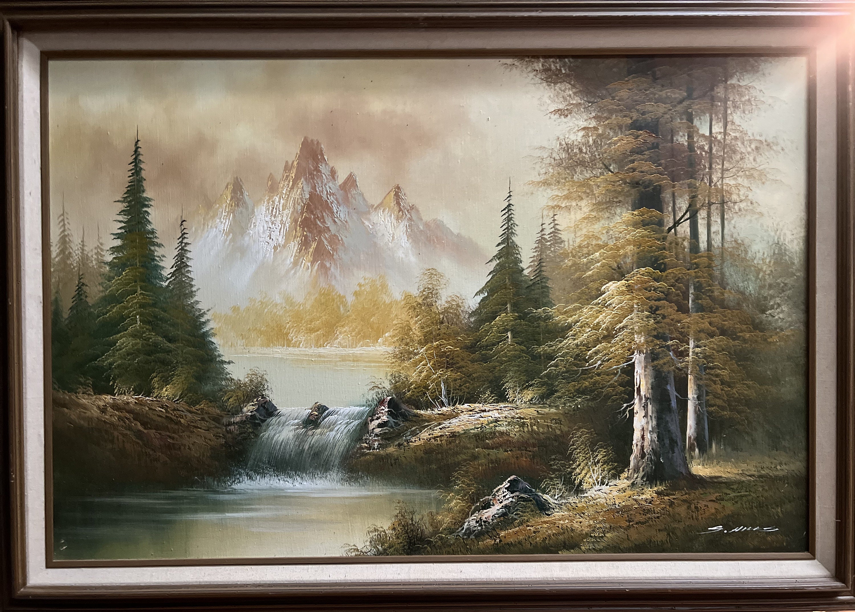 Stan Hills (american) Stunning Work Landscape Oil on Canvas Mountain ...