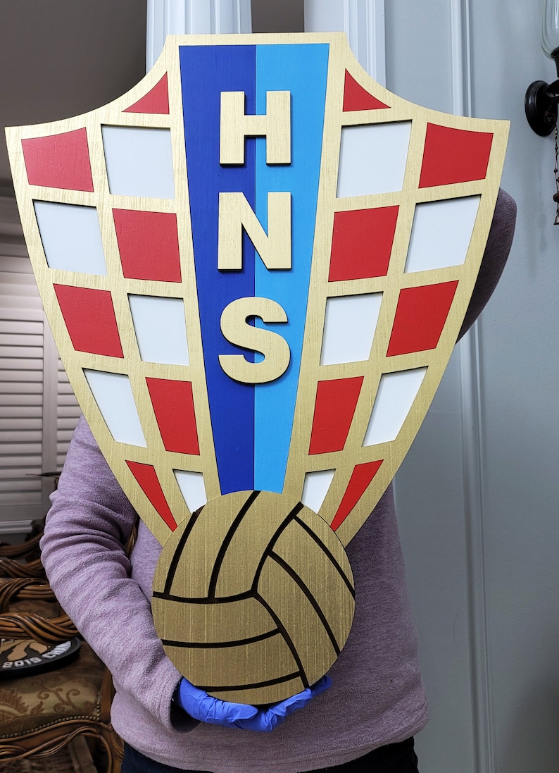 HNS Croatia National Football Team Logo 3D Wooden Sign, Medallion ...