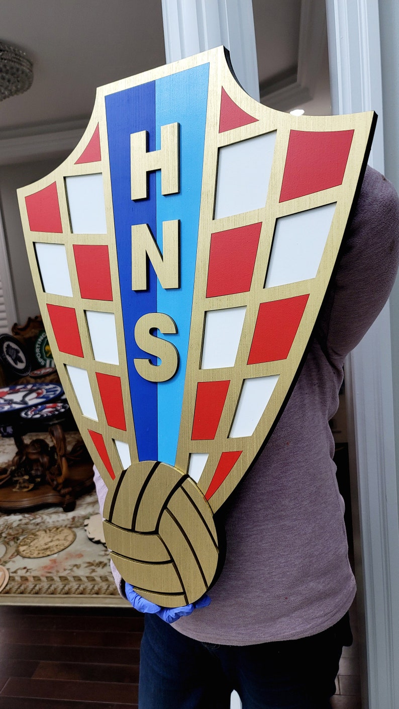 HNS Croatia National Football Team Logo 3D Wooden Sign, Medallion ...