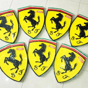 Ferrari Car Logo 3D Wooden Sign, Medallion Car Sign for Man Cave, Home ...