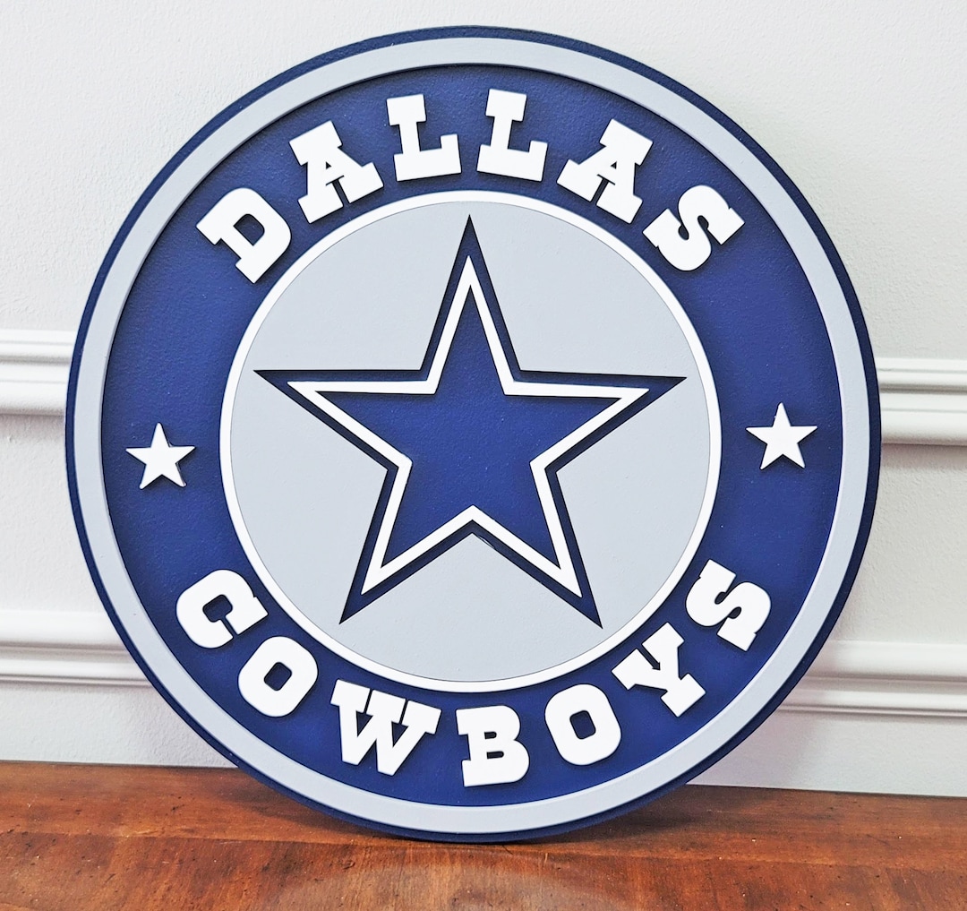 Dallas Cowboys Logo 3D Wooden Sign, Medallion Sports Sign for Man Cave ...