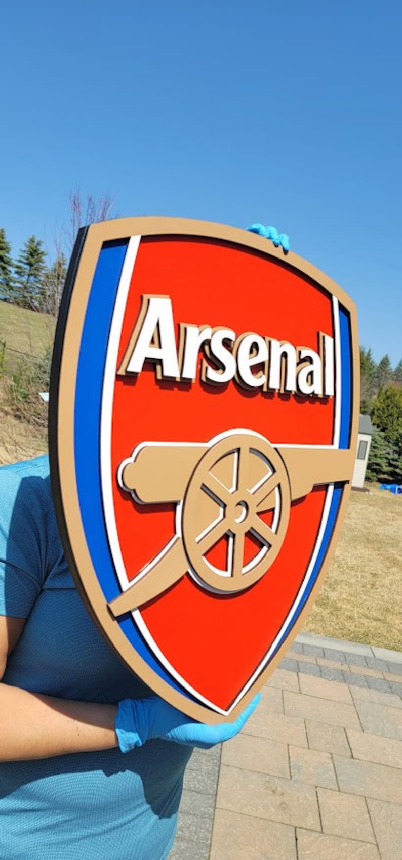 Arsenal Football Club 3D Wooden Sports Sign | Medallion for Man Cave ...