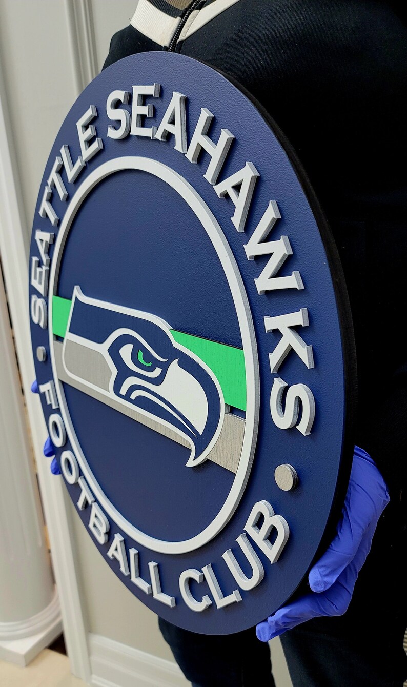 Seattle Seahawks Football Club Team Logo 3D Wooden Sign, Medallion ...