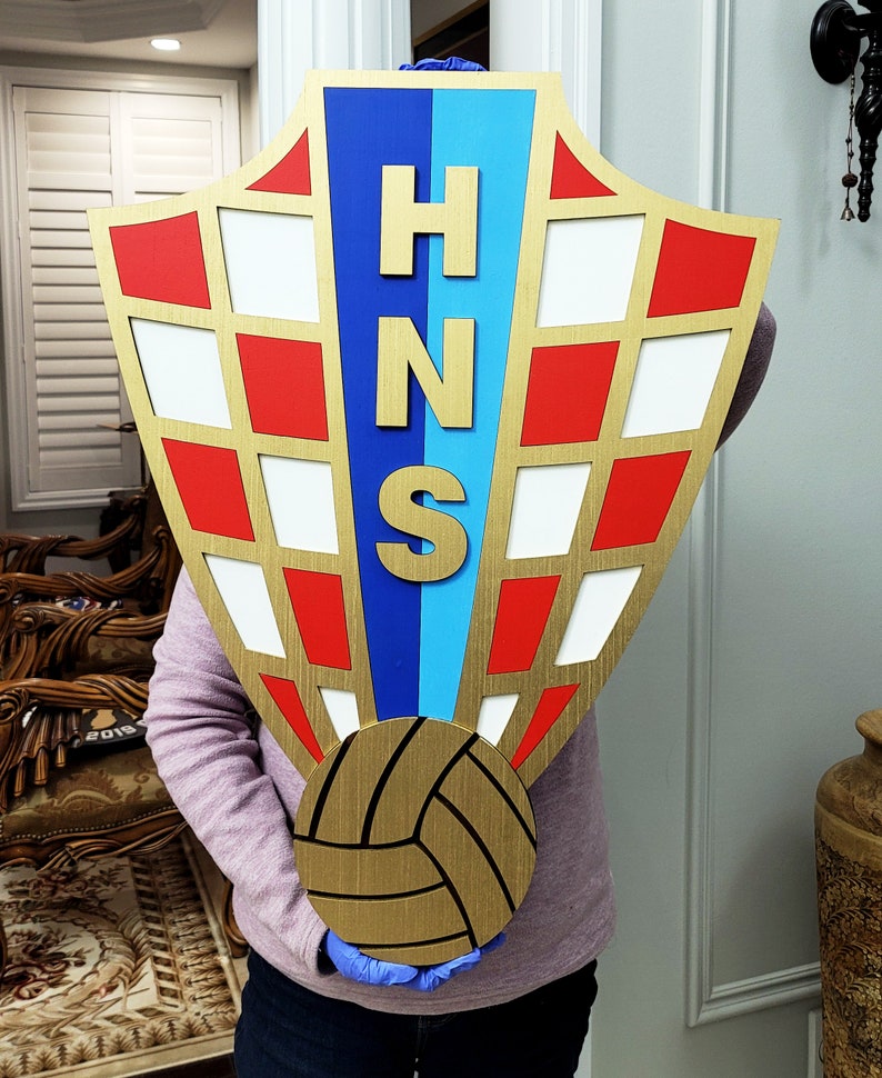 HNS Croatia National Football Team Logo 3D Wooden Sign, Medallion ...