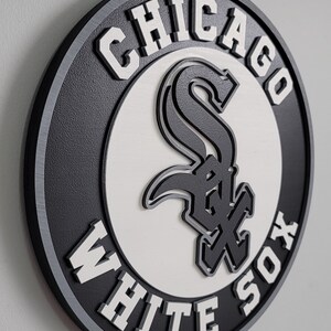 Chicago White Sox Logo 3D Wooden Sign, Medallion Sports Sign for Man ...