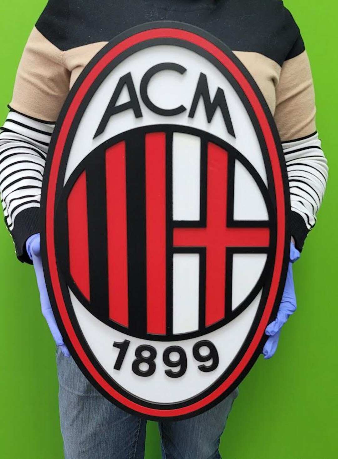AC Milan Logo: 3D Wooden Sports Sign for Man Cave - Etsy