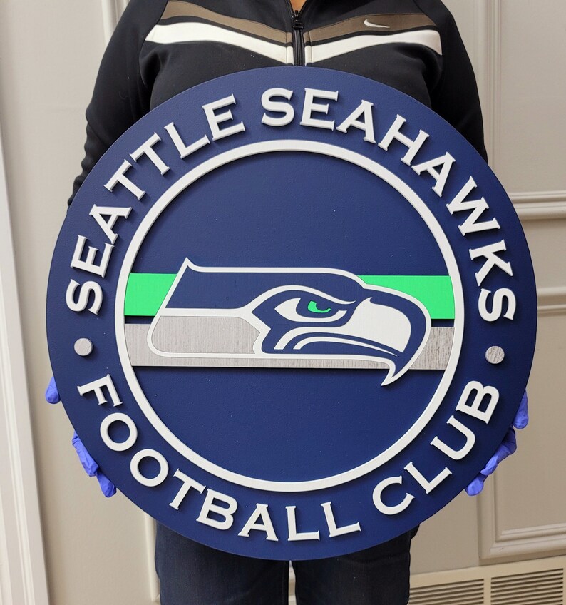 Seattle Seahawks Football Club Team Logo 3D Wooden Sign, Medallion ...