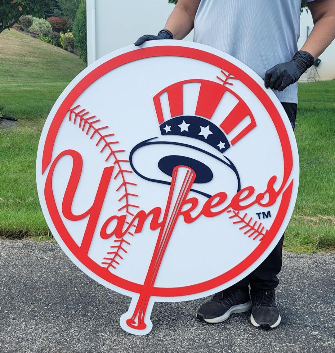 New York Yankees Baseball Logo 3D Wooden Sign, Medallion Sports Sign ...