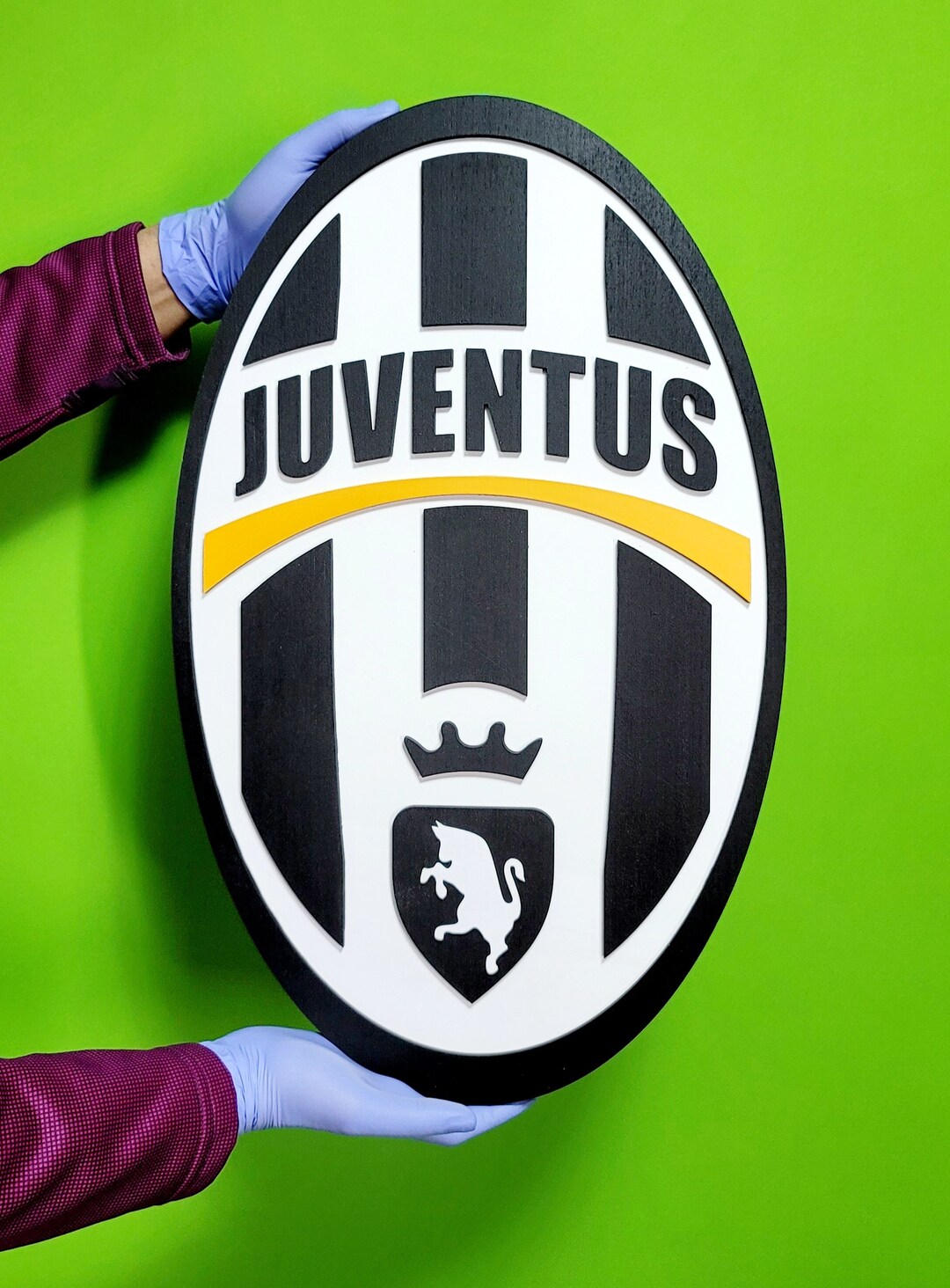 Juventus FC Italian Professional Football Club Logo 3D Wooden Medallion ...