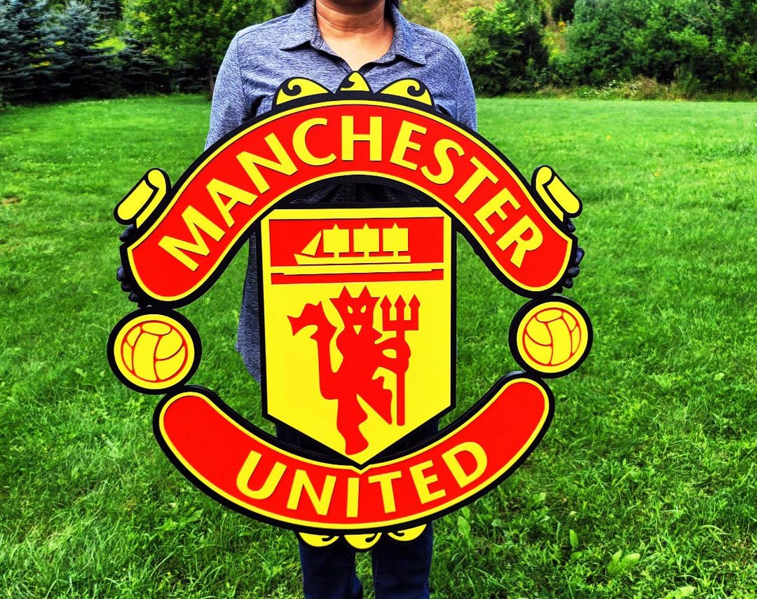 Manchester United Football Club Logo 3D Wooden Sign, Medallion Sports ...