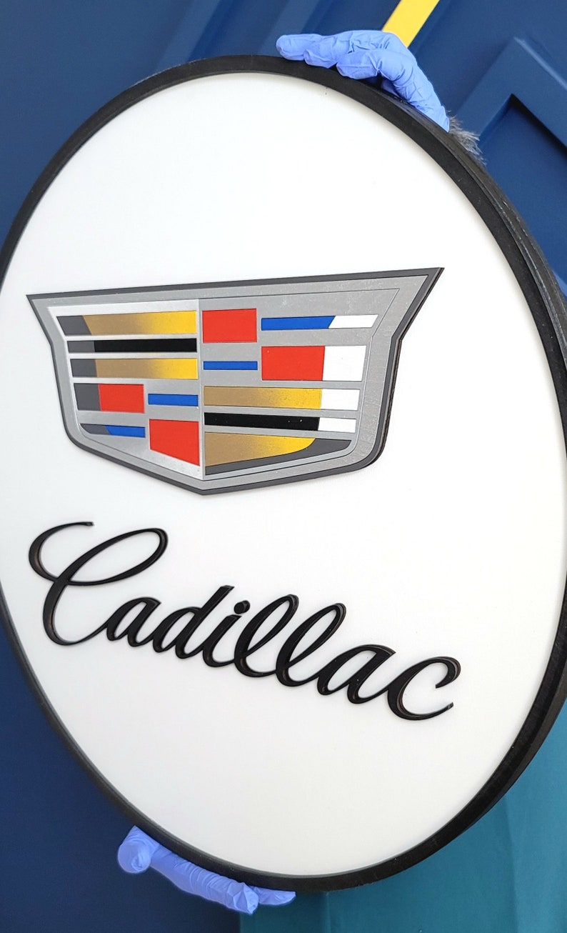 Cadillac Car Logo 3D Wooden Sign, Car Medallion Sign for Man Cave, Home ...