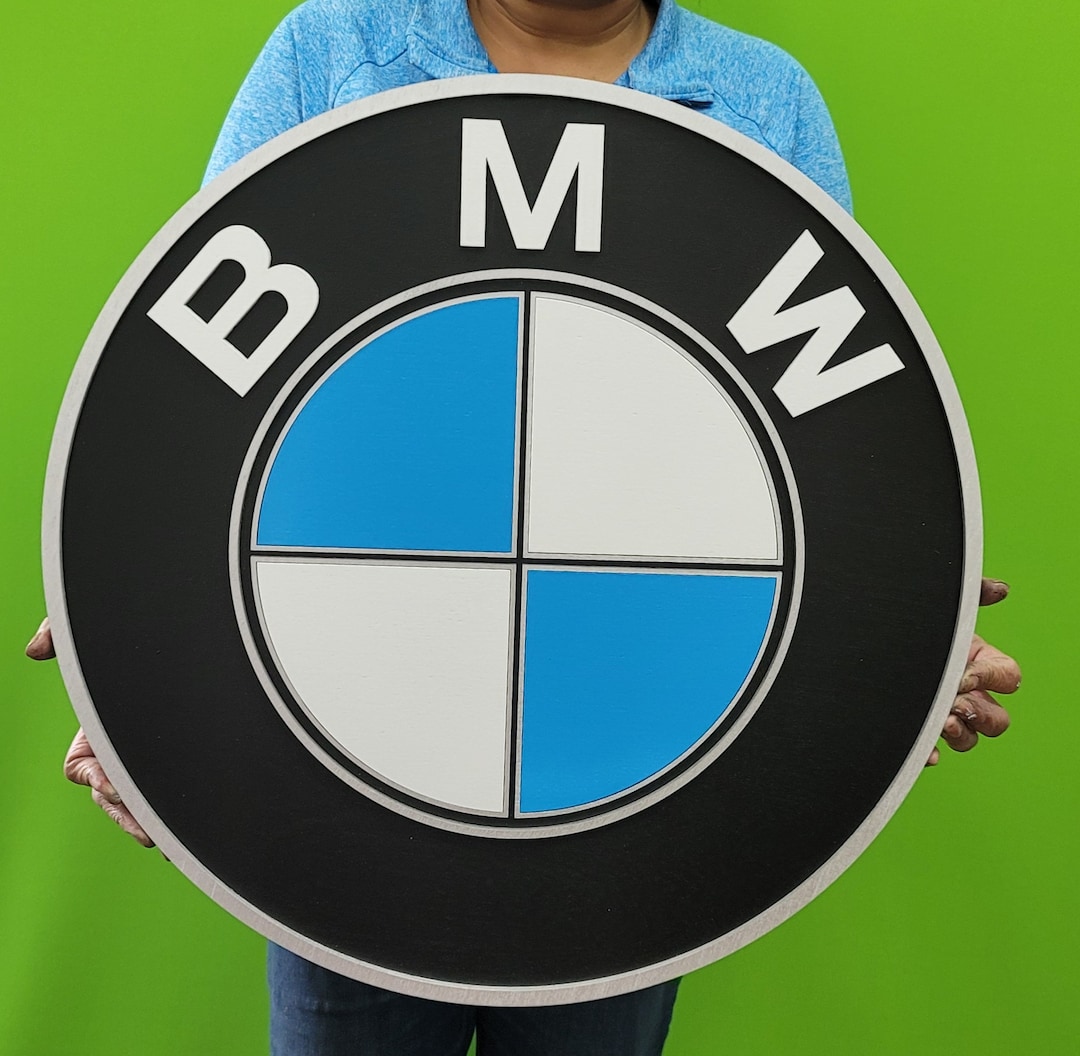 BMW Car Logo 3D Wooden Sign, Medallion Car Sign for Man Cave, Home ...