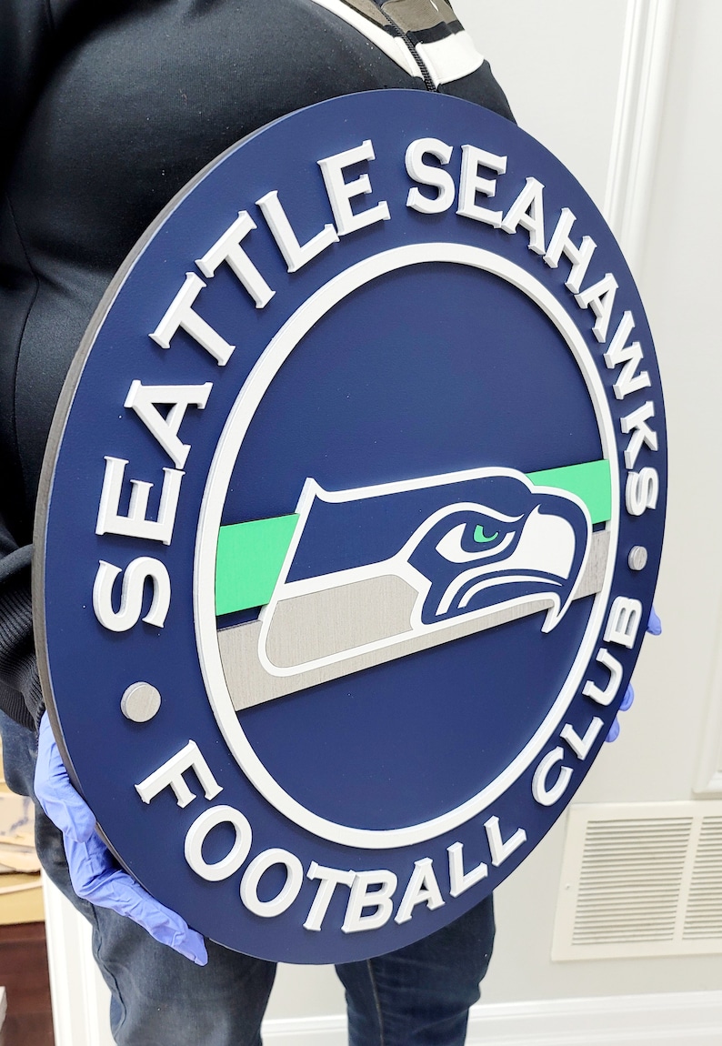 Seattle Seahawks Football Club Team Logo 3D Wooden Sign, Medallion ...