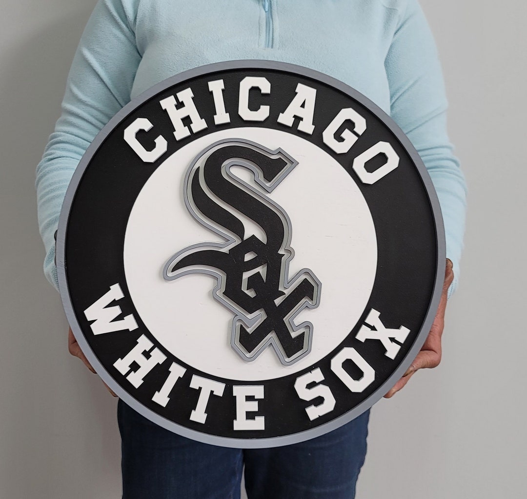 Chicago White Sox Logo 3D Wooden Sign, Medallion Sports Sign for Man ...