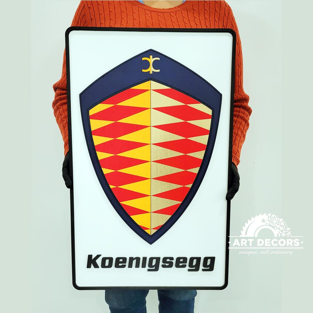 Luxury Koenigsegg Logo 3D Wooden Sign or Plaque for Man Cave, Home ...