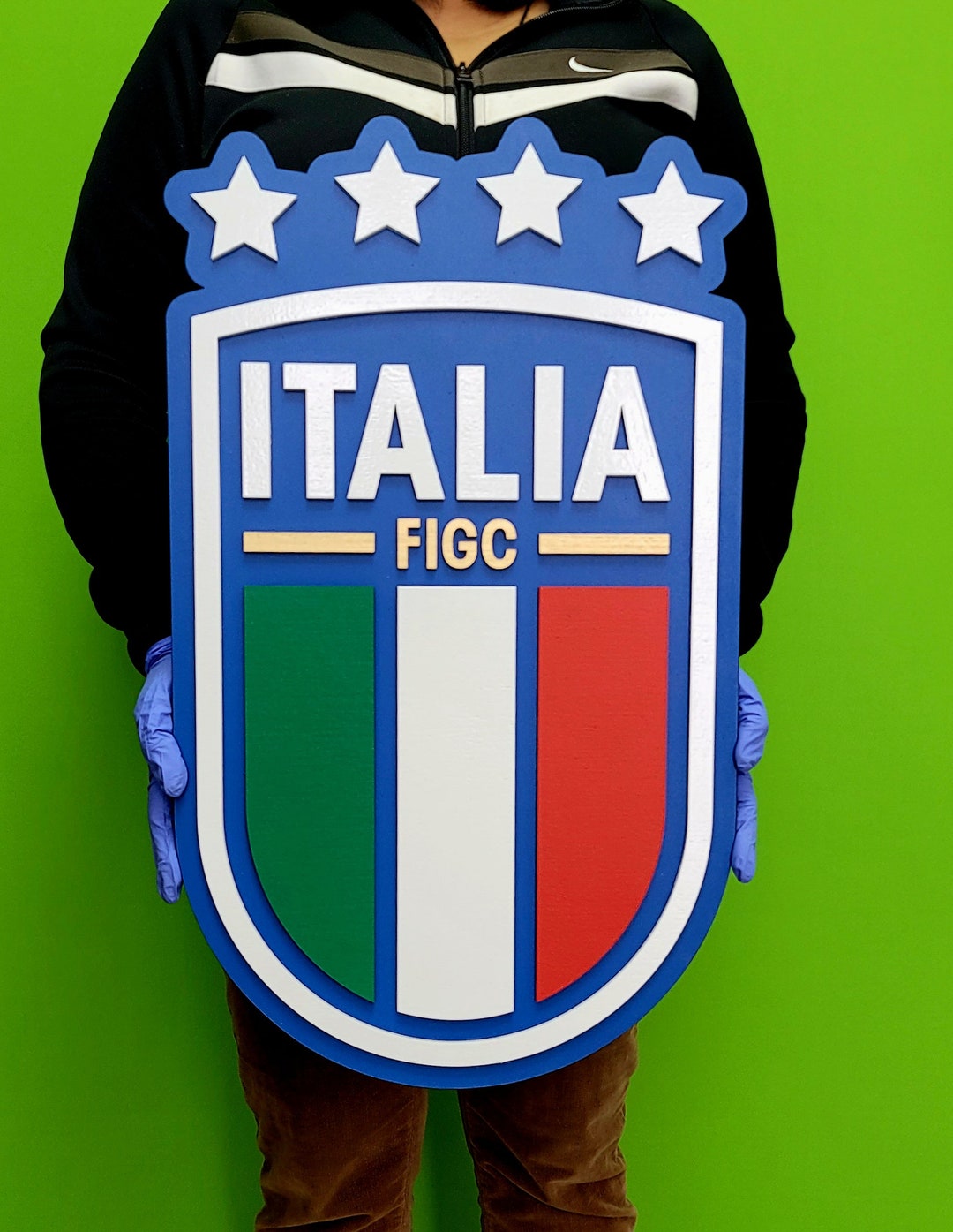 ITALIA Italy National Football Team Logo 3D Wooden Sign, Medallion ...