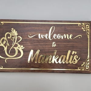 Unique Ganesha House Name Plate, Family Name Sign in Hindi, Hindu Signs ...