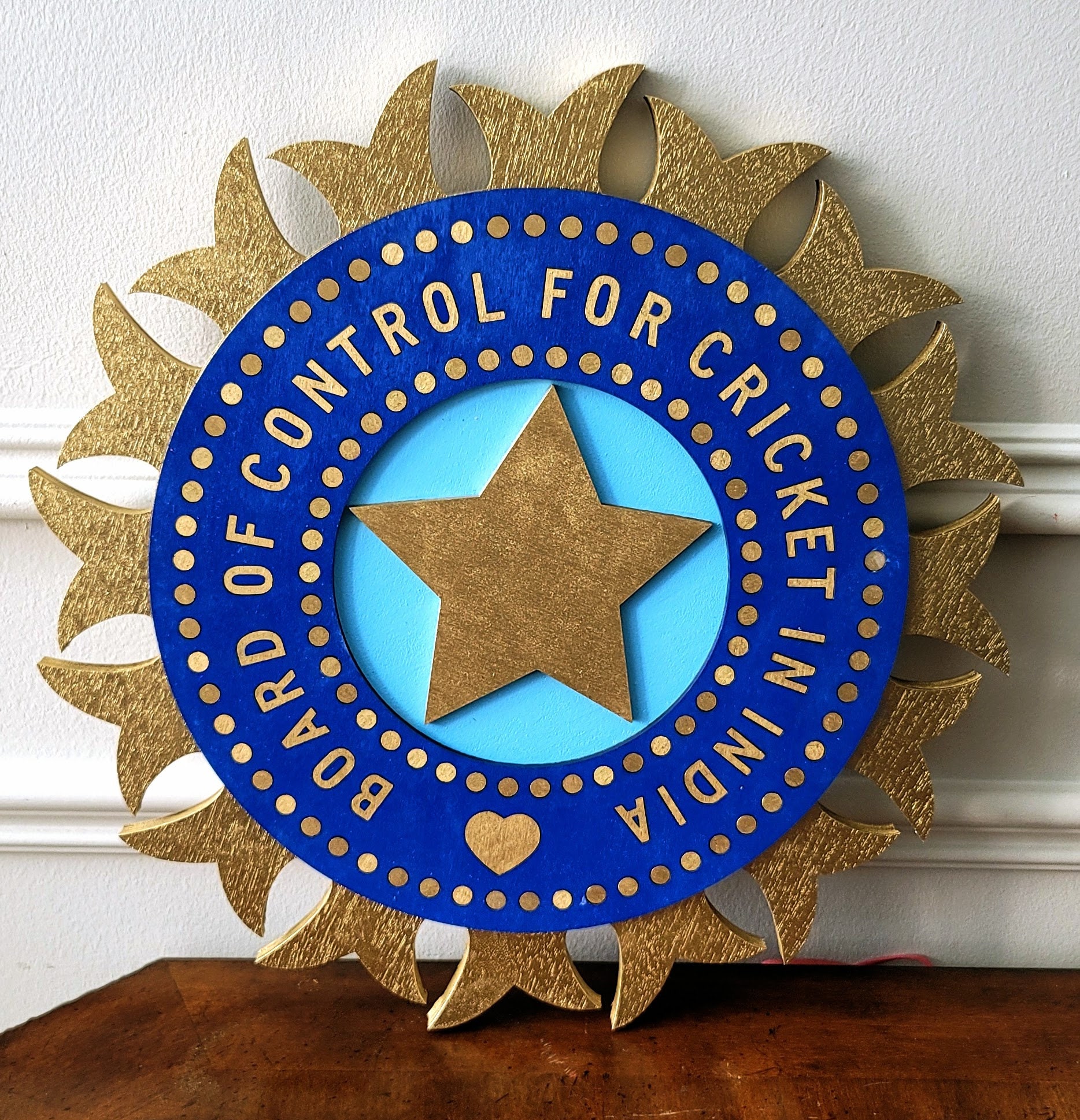 1636 BCCI Indian Cricket Logo 3D Wooden Sign - Etsy