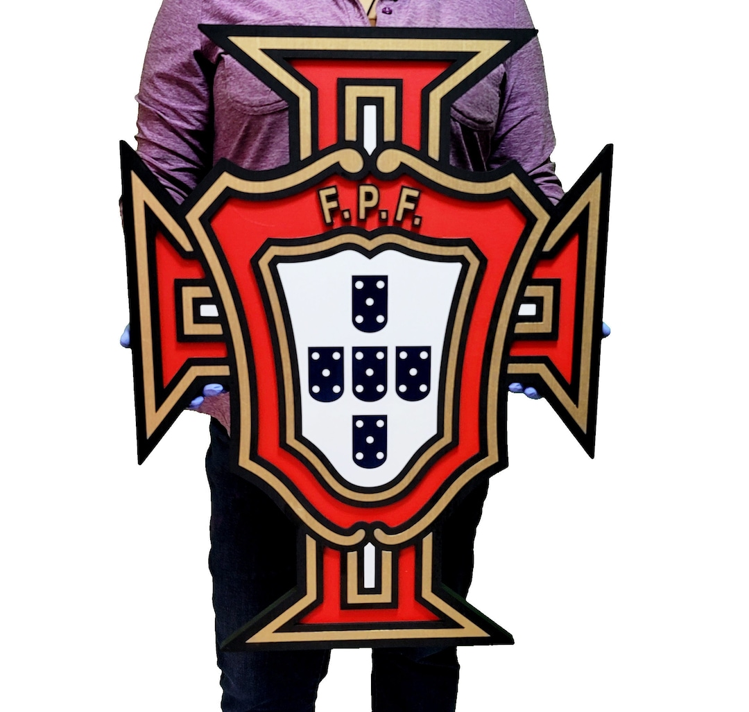 Portugal National Football Team, FPF Logo 3D Wooden Sign, Medallion ...